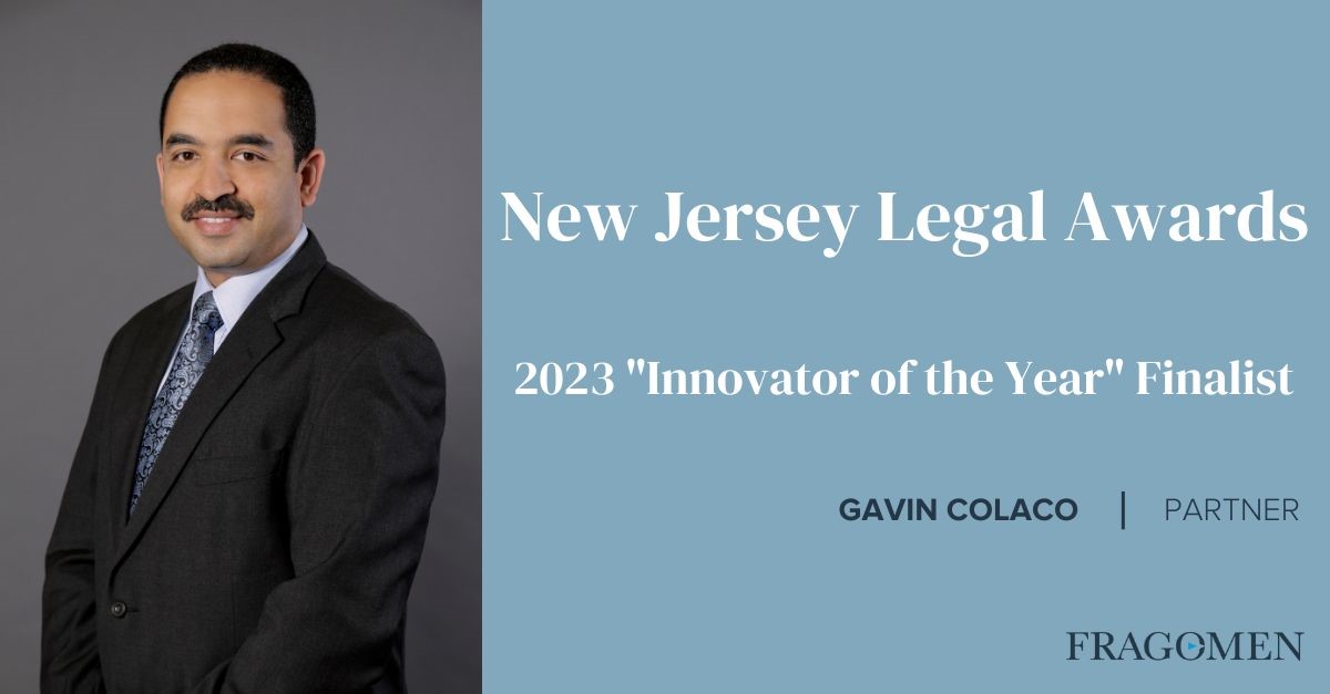 Gavin Colaco Selected as "Innovator of the Year" Finalist by New Jersey ...