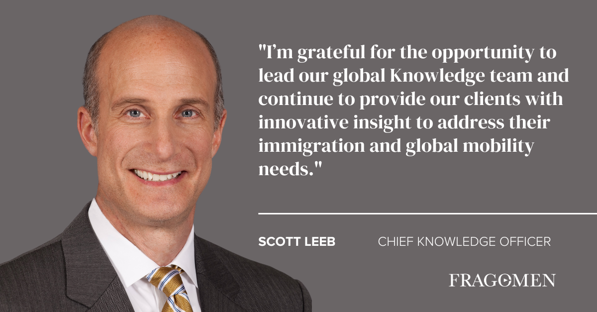 Fragomen Names Scott Leeb as Chief Knowledge Officer | Fragomen, Del ...