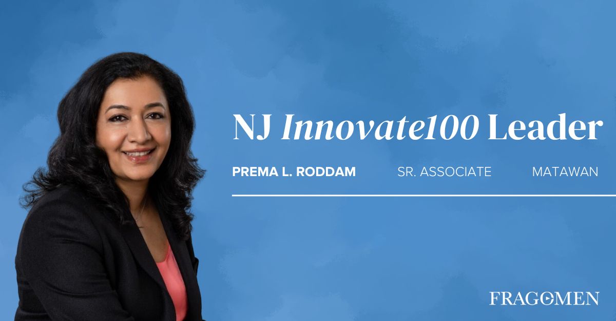 Senior Associate Prema Roddam Honored as a NJ Innovate100 Leader ...