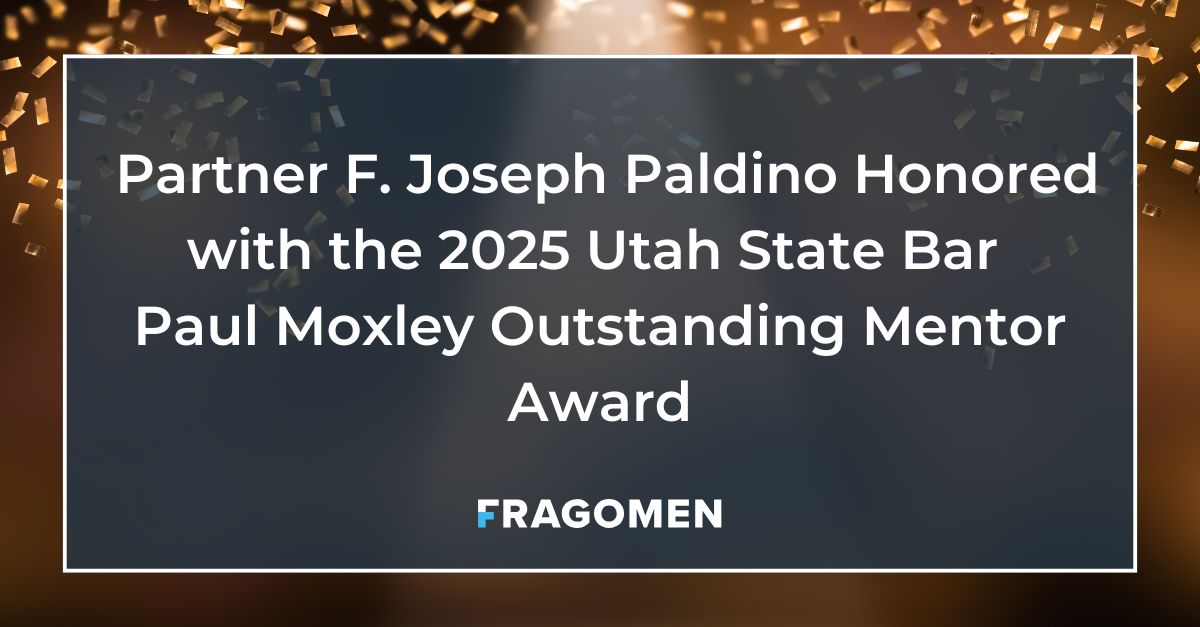 Partner F. Joseph Paldino Honored with the 2025 Utah State Bar Paul ...